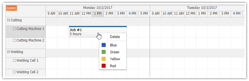 Machineproduction Job Scheduling Web Application Springjava Daypilot Code 7540