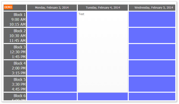 Aspnet Timetable With Custom Css Theme C Vbnet Daypilot Code 7904